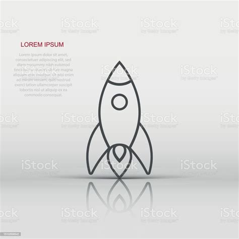 Rocket Icon In Flat Style Spaceship Launch Vector Illustration On White Isolated Background