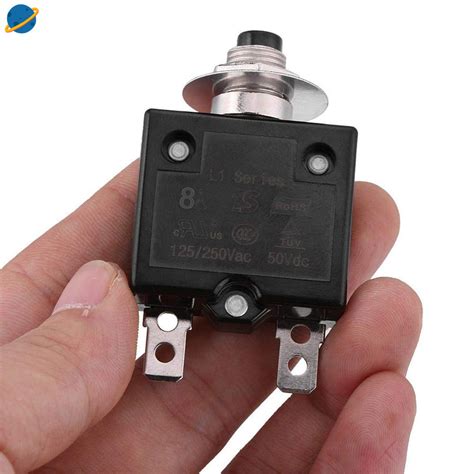 เบรกเกอร์รีเซ็ตด้วยตนเอง Dc 50v Ac รีเซ็ตด้วยตนเองสวิตช์ความร้อน Circuit Breaker Overcurrent