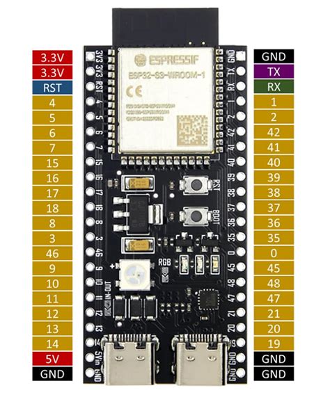 Esp32 S3 Devkitc 1 N16r8 Wifi Bluetooth 5 Modül Geliştirme Kartı Esp32 S3 N16r8 32 Bit Çift