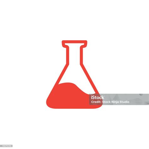 Ilustración De Ensayo Tubo Rojo Icono Sobre Fondo Blanco Ilustración Vectorial De Estilo Plano