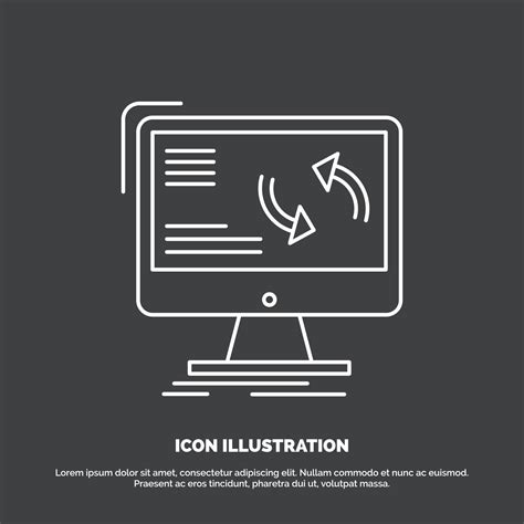 Synchronization Sync Information Data Computer Icon Line Vector Symbol For Ui And Ux