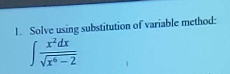 Solved Solve Using Substitution Of Variable Method Chegg