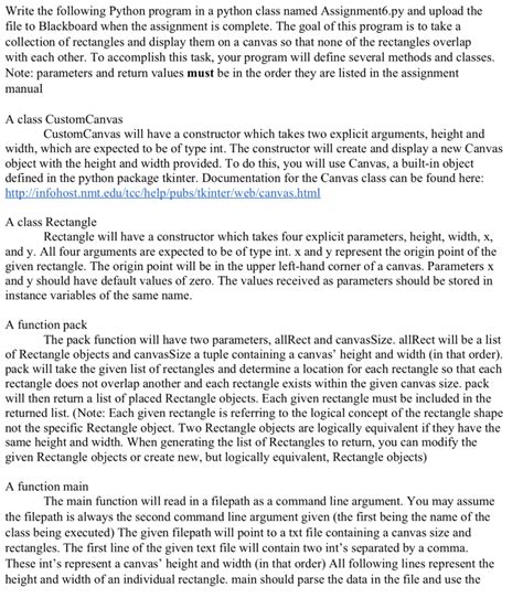 Write The Following Python Program In A Python Class Chegg