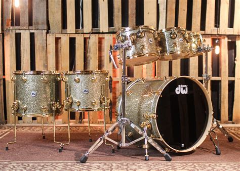Dw Collectors Maple Ssc Ginger Glitter Glass Drum Set 22 8 10 12 14