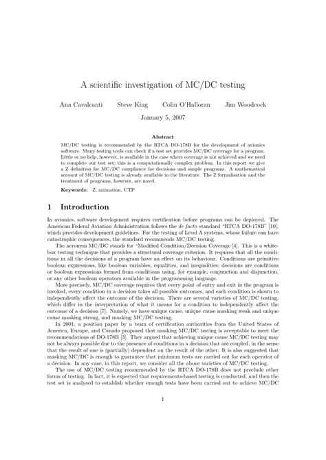 Pdf A Scientific Investigation Of Mc Dc Testing