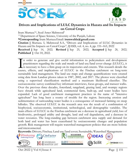 Pdf Drivers And Implications Of Lulc Dynamics In Hazara And Its
