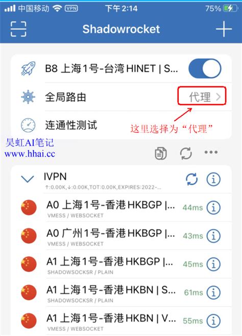 Ios苹果手机小火箭shadowrocket设置全局上网模式的方法 昊虹君的补充笔记
