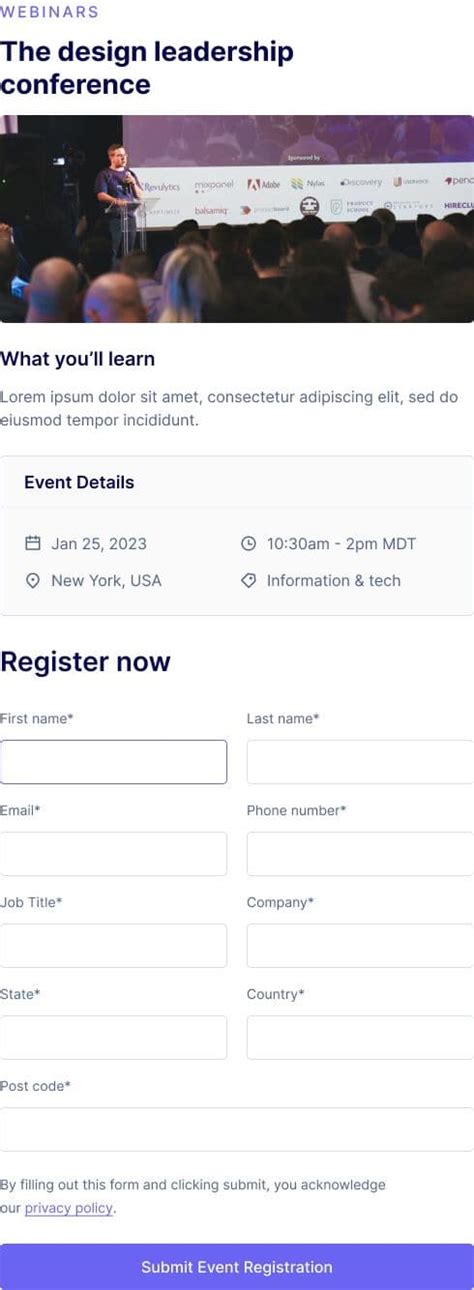 20 Free Html Form Templates Based On Htmlcss And Tailwind Formbold