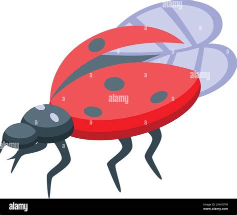 Red Ladybug Is Opening Its Wings Getting Ready To Take Flight Stock Vector Image And Art Alamy
