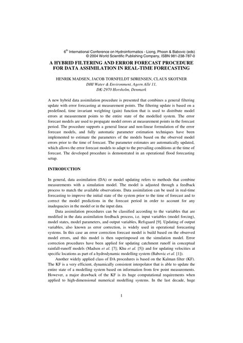 Pdf A Hybrid Filtering And Error Forecast Procedure For Data