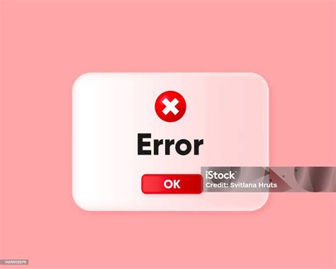 System Error 3d Window Of Operating Error Template For An Informational Warning Message User