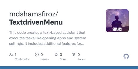 Md Shams Firoz On Linkedin Github Mdshamsfiroztextdrivenmenu This
