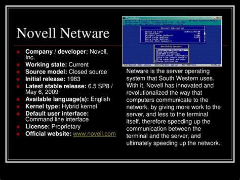 Ppt Windows Server Vs Novell Netware Powerpoint Presentation Free