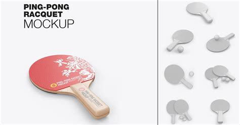 Set Ping Pong Paddle Mockup Product Mockups Ft Ping And Paddle Envato