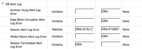 em13c database monitoring template with db alert log metric