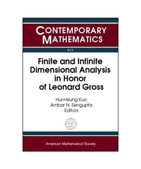 Finite And Infinite Dimensional Analysis In Honor Of Leonard Gross Eur 112 10 Picclick Fr