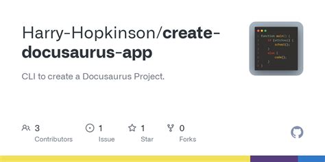 Github Harry Hopkinsoncreate Docusaurus App Cli To Create A