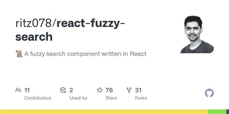 Github Ritz078react Fuzzy Search 📜 A Fuzzy Search Component Written