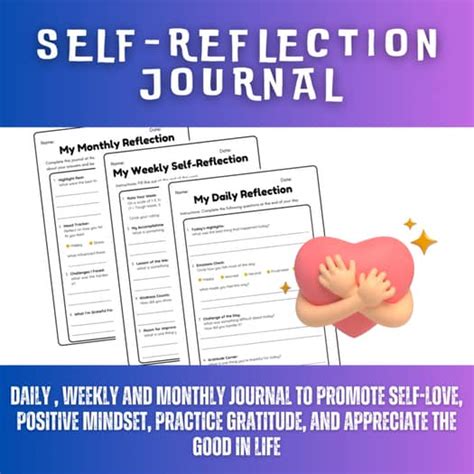 Self Reflection Daily Weekly And Monthly Journal Worksheets Tpt