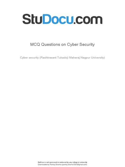 Mcq Questions On Cyber Security Pdf Transmission Control Protocol