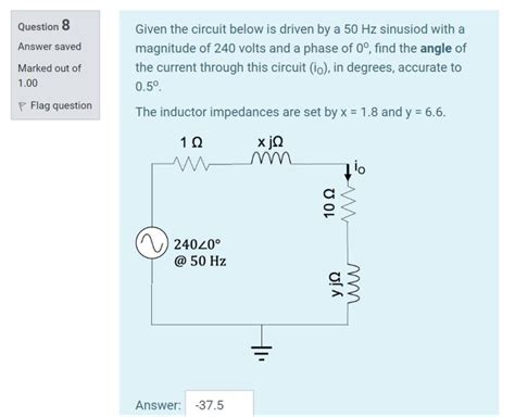 Solved Question Answer Saved For The Circuit Shown Below Chegg