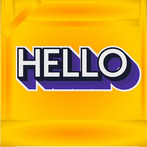 Premium Vector Hello Text Style Effect