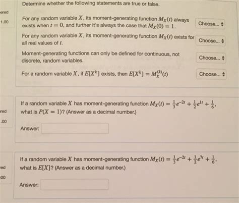 solved determine whether the following statements are true