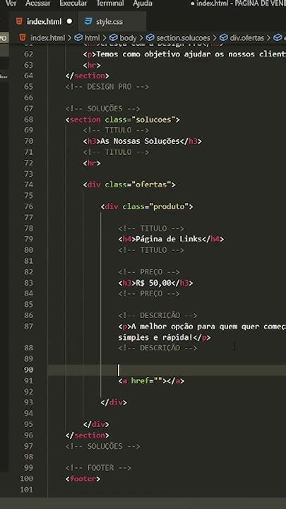 html e css para iniciantes site de vendas na prática componente do