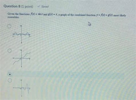 Solved Question 8 1 Point Saved Given The Functions Fx