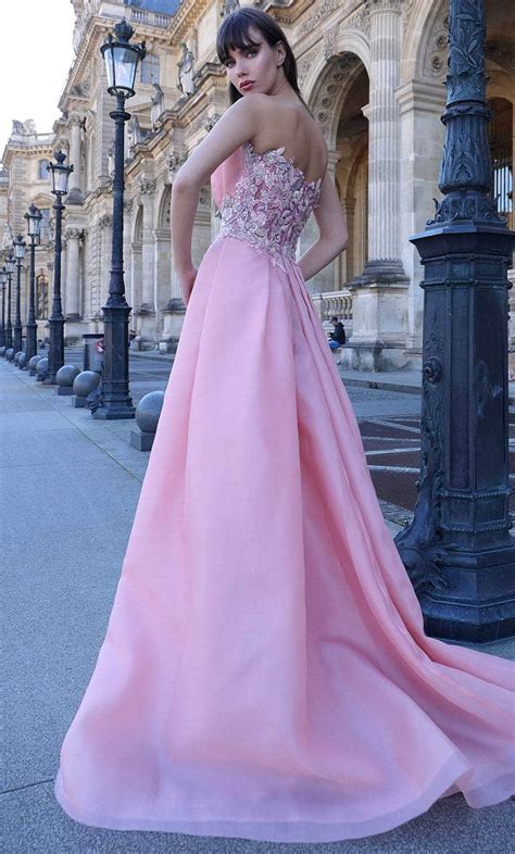 Mnm Couture K4023 Pleated Strapless See Through Dress Couture Candy