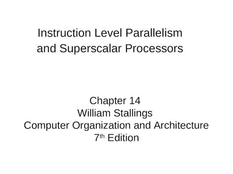 Ppt Chapter 14 William Stallings Computer Organization And Architecture 7 Th Edition