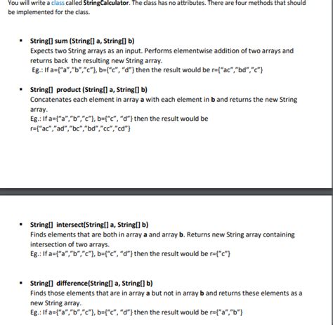 Solved You Will Write A Class Called String Calculator The