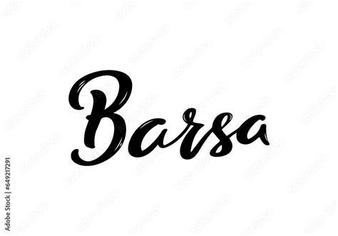 Barsa Lettering Handwritten City Name Vector Design Template Stock