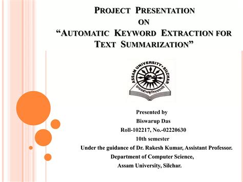 Automatic Keyword Extractionpptx Desktop Publishing Computer