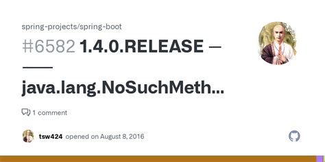 140release Javalangnosuchmethoderror Orgspringframework