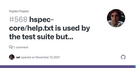 hspec core help txt is used by the test suite but missing from the