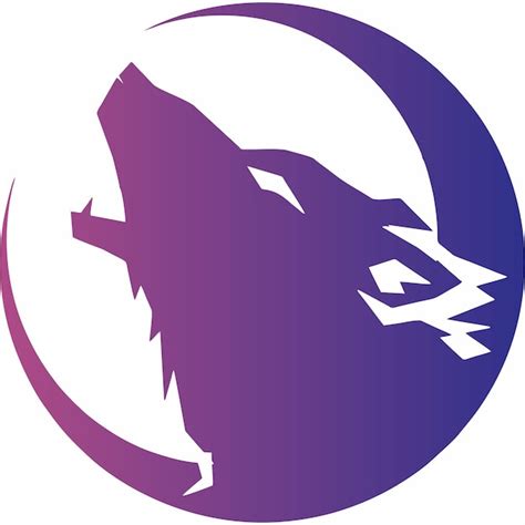 Premium Vector A Purple And Purple Logo With A Wolf And Moon