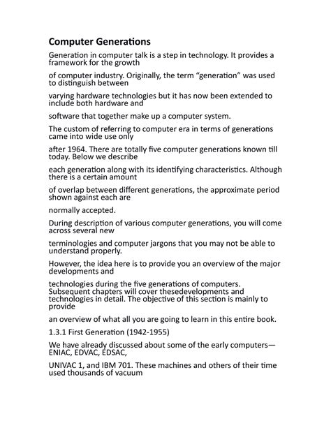 Computer Generations Notes Computer Generations Generation In Computer Talk Is A Step In Studocu
