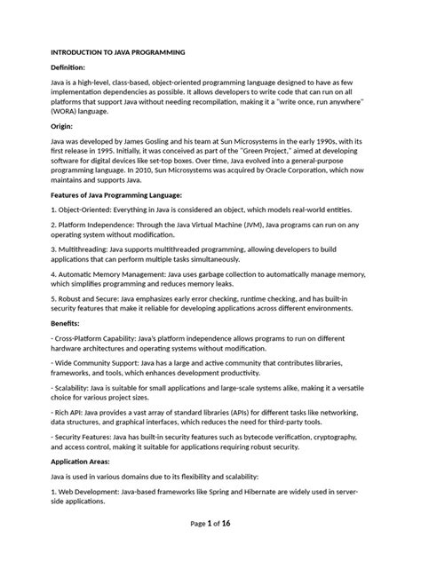 Introduction To Java Programming Pdf Java Programming Language