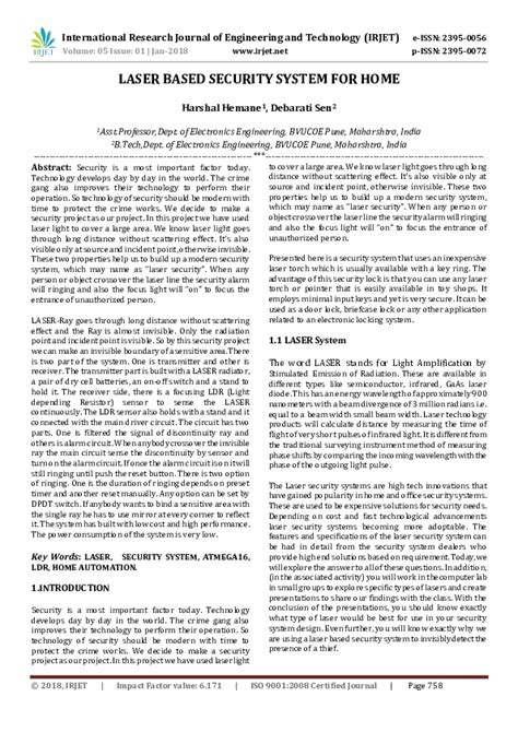 Pdf Laser Based Security System For Home