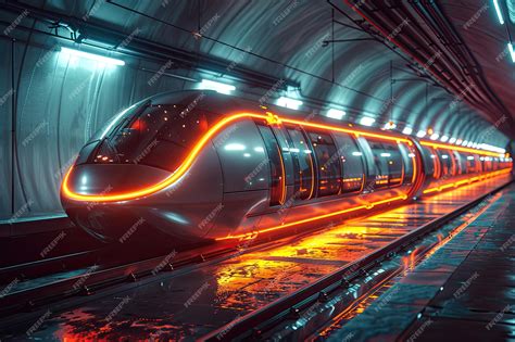Hyperloop Pod In A Test Tunnel Illustrating Nextgen Rapid Transit Systems Premium Ai Generated Hyperloop Pod In A Test Tunnel Illustrating Nextgen Rapid Transit Systems Premium Ai Generated