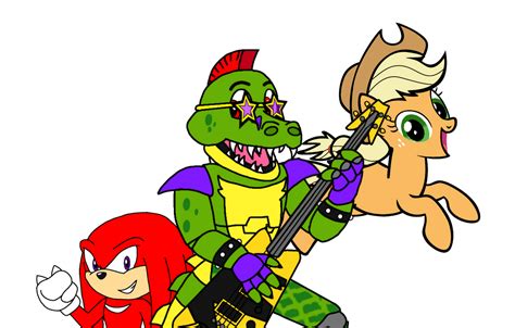 Montgomery Gator And Knuckles And Applejack By Jadyellysparkle On Deviantart