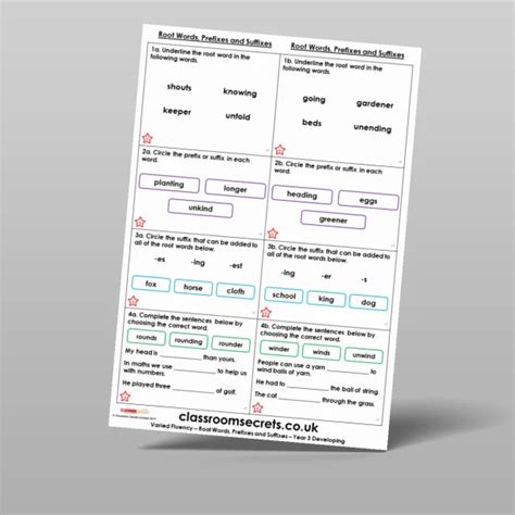 Year 3 Root Words Prefixes And Suffixes Varied Fluency Resource Classroom Secrets