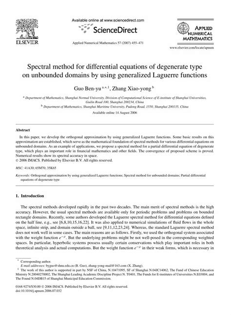 Pdf Spectral Method For Differential Equations Of Degenerate Type On