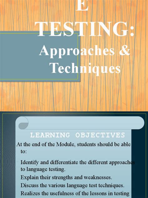 language testing approaches and techniques pdf educational