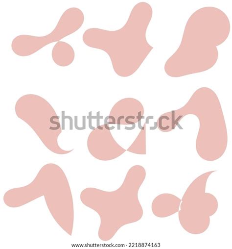 Set Abstract Organic Shapes Fluid Blob Stock Vector Royalty Free