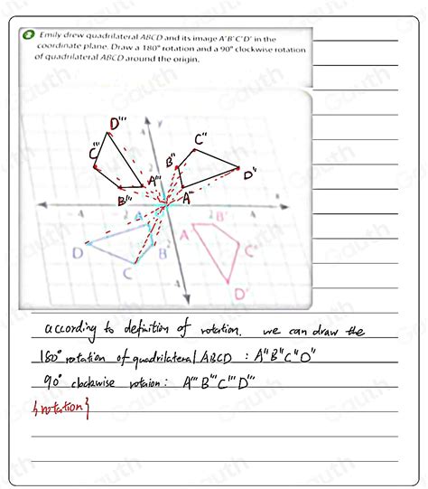 solved 20 emily drew quadrilateral abcd and its image a b c d in the