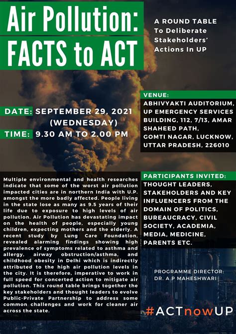 Air Pollution Facts To Act Program Brochure Lung Care Foundation