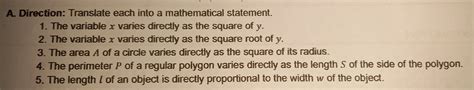 solved direction translate each into a mathematical statement 1 the