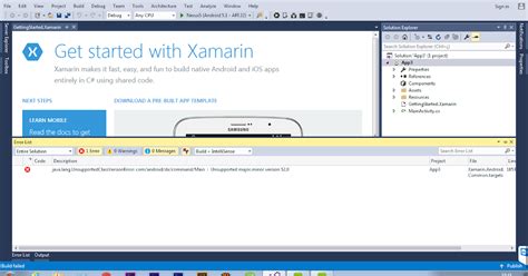 Desenvolvimento C NET Unsupported Major Minor Version Visual Studio Xamarin